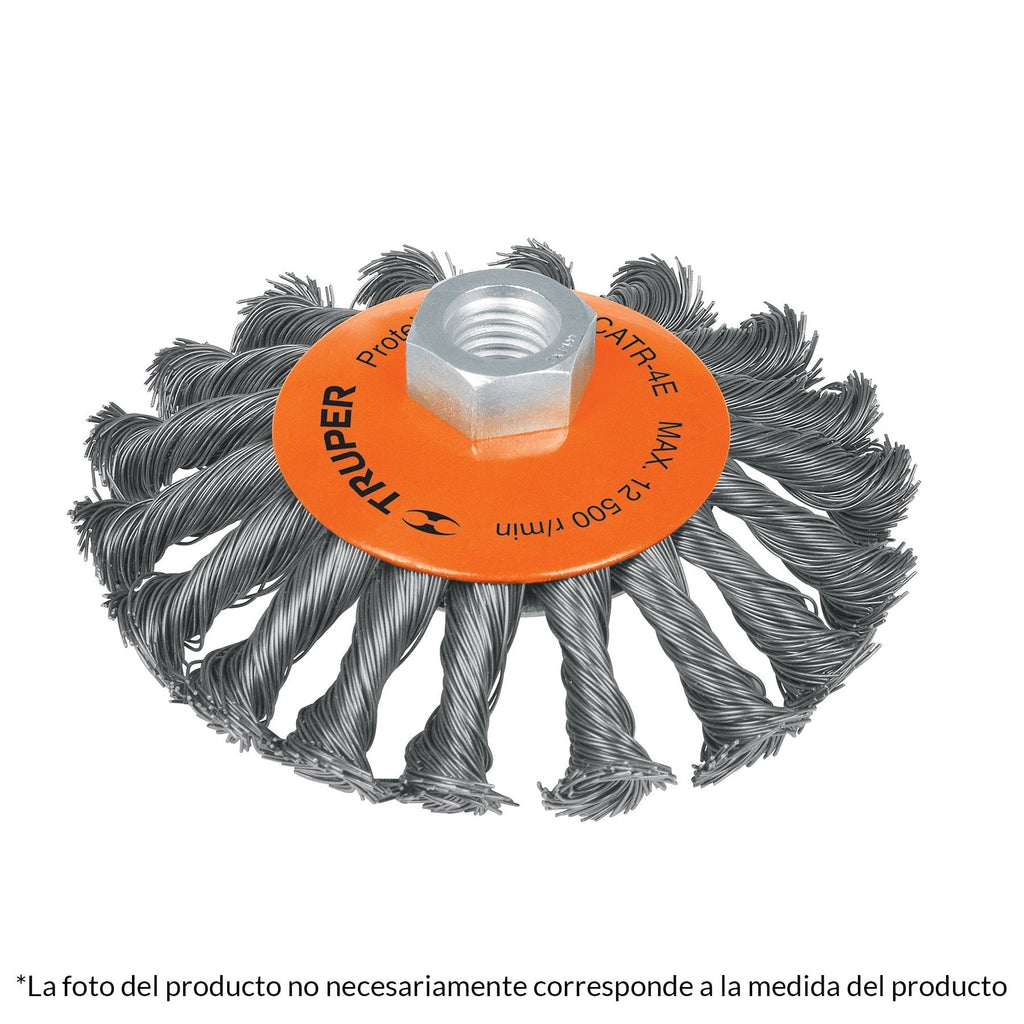 Carda trenzada tipo cónico 4" para esmeriladora – Ferretería Feresmar