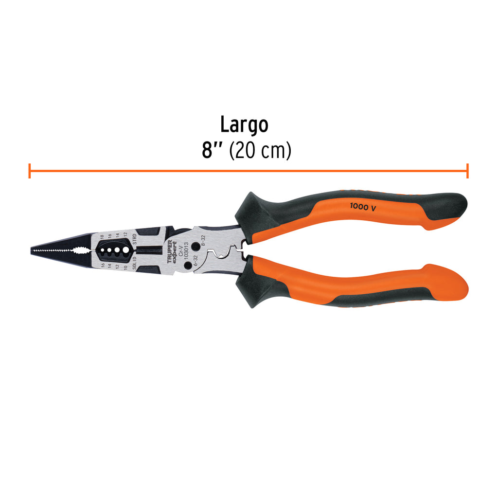 Pinza multiuso 8" punta larga, comfort grip, Truper expert – Ferretería ...