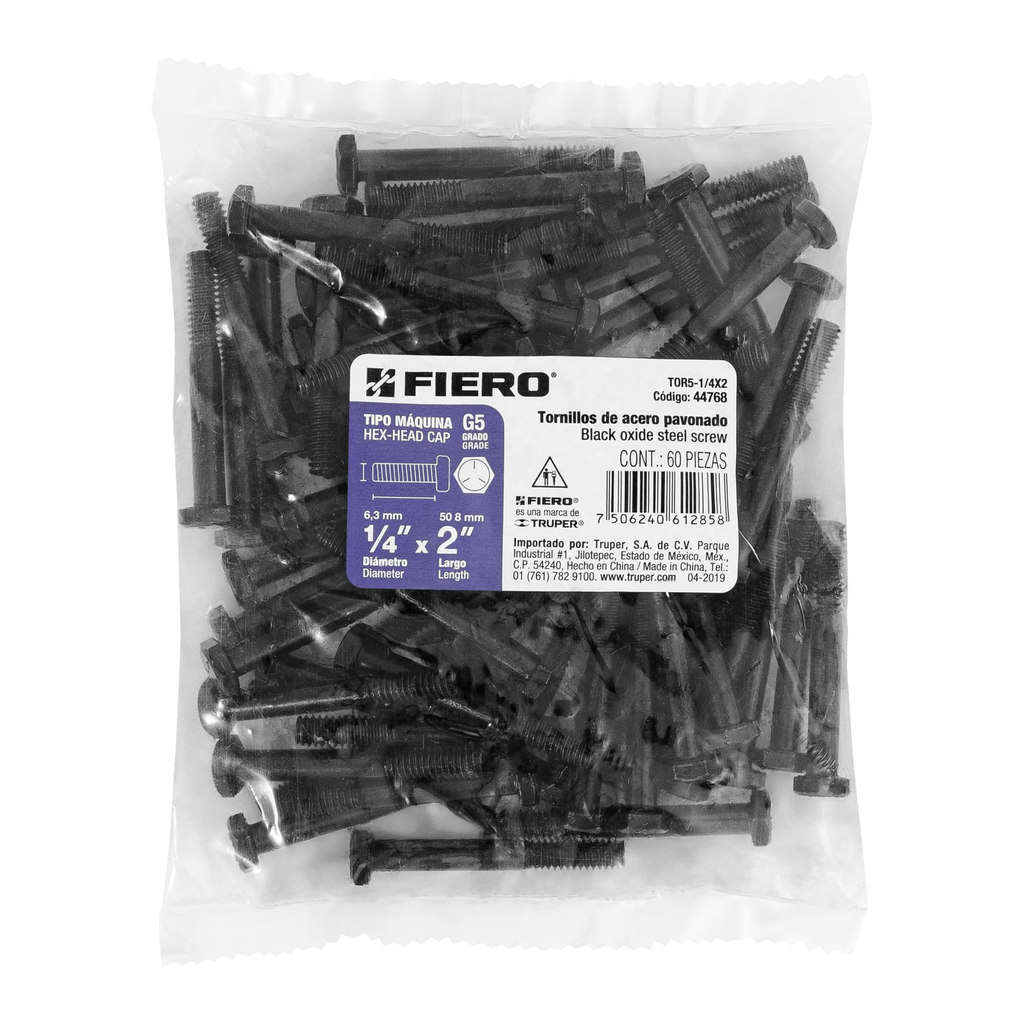 Tornillo Grado 5, 1/4 X 2", 60 piezas – Ferretería Feresmar